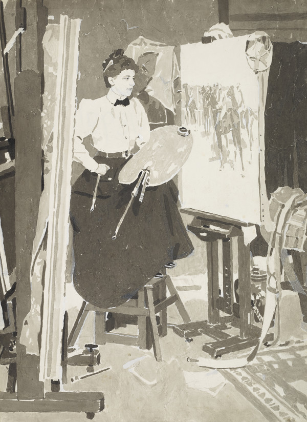 Mary Cameron, 1865 - 1921. Artist (In her studio) by John Brown ...
