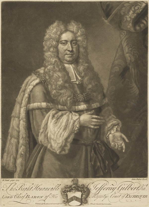 Sir Jeffray (Geoffrey) Gilbert,1674 - 1726. Judge and legal writer by ...