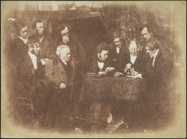Dundee Presbytery. Unknown man standing, Rev. James Ewing seated ...