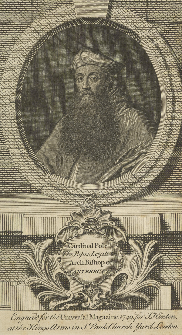 Reginald Pole, 1500 - 1558. Cardinal Archbishop of Canterbury ...