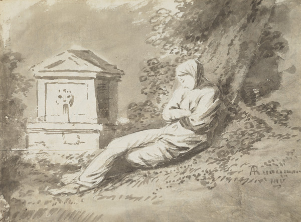 Female Figure Reclining by a Fountain by Alexander Runciman | National ...