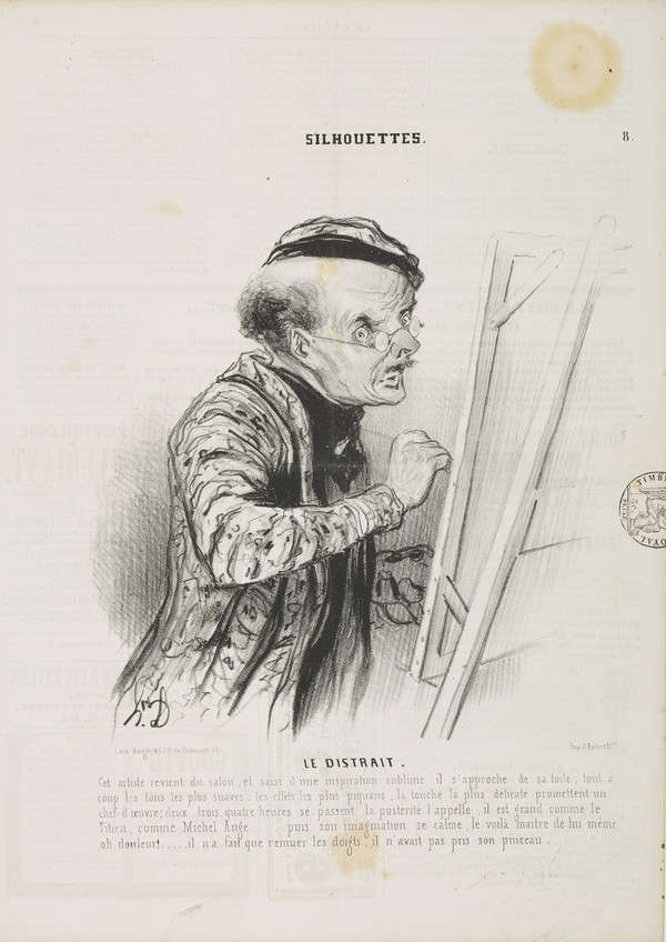 Le Distrait [The Absent-Minded], from 'Silhouettes' by Honoré Daumier ...
