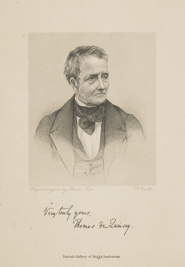 Thomas de Quincey, 1785 - 1859. Author and essayist by Francis Croll ...