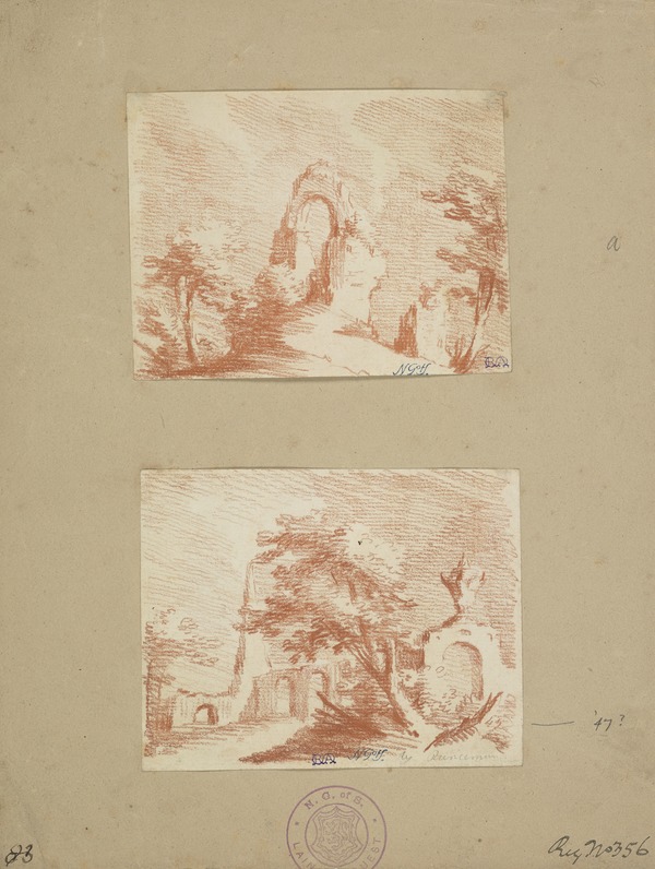 Two Classical Landscapes with Ruined Archways by Alexander Runciman ...