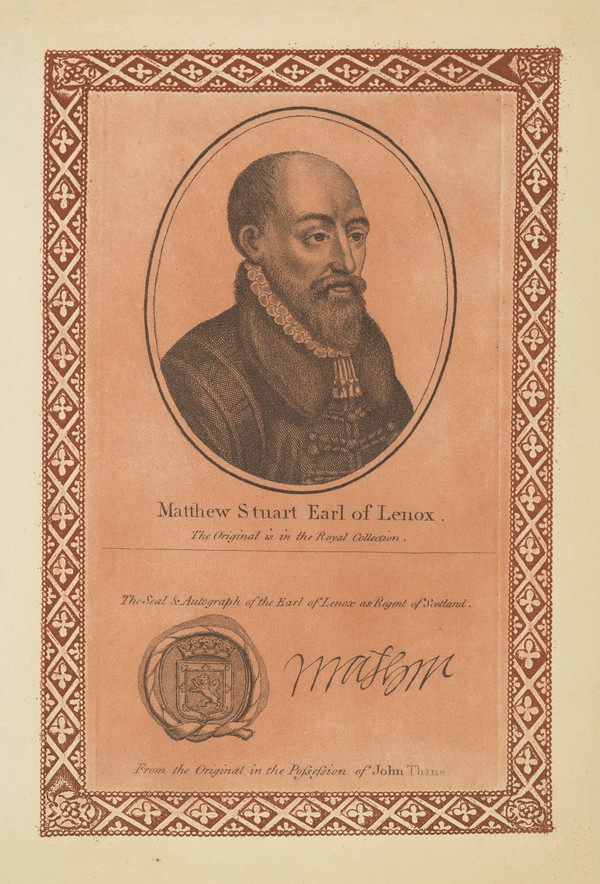 Matthew Stuart, 4th Earl of Lennox, 1516 - 1571. Father of Lord Darnley ...