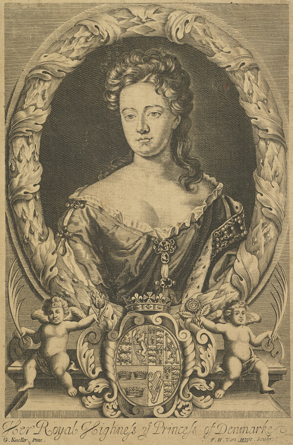 Queen Anne, 1665 - 1714. Reigned 1702 - 1714 (as Princess of Denmark ...