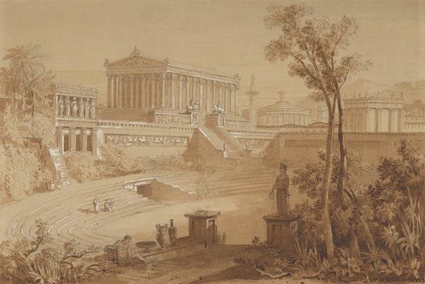 A Reconstruction of the Forum, Rome, as seen from the Mercati Traianei ...