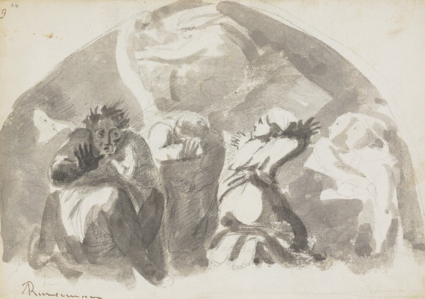 Figures, possible study for a frieze by Alexander Runciman | National ...