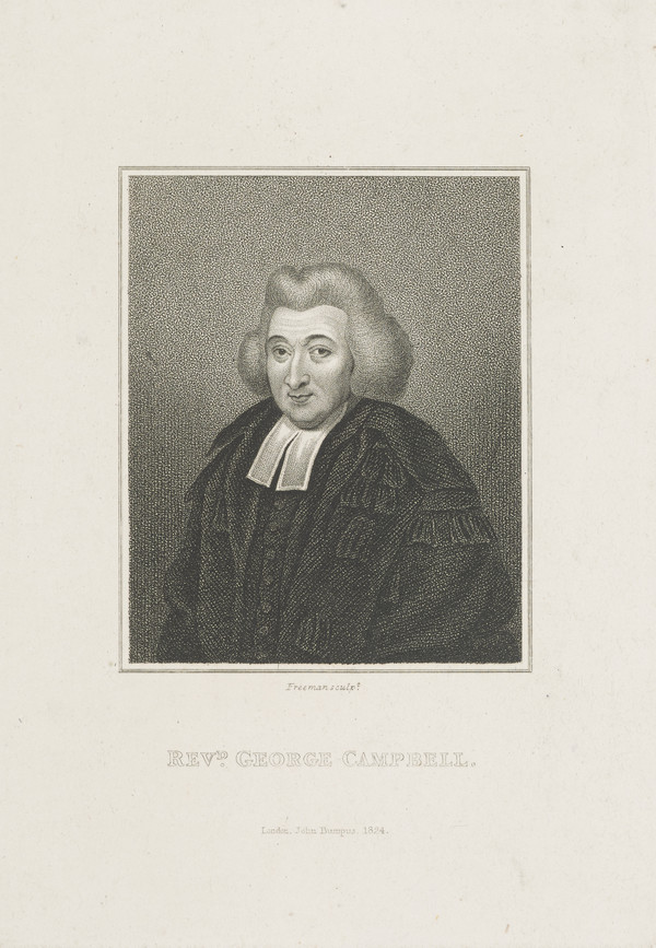Professor George Campbell, 1719 - 1796. Divine. Principal of Marischal ...