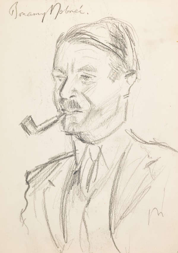 Man smoking a pipe (3/4), inscribed "Bonamy Dobree" (?) by Emilio Coia ...