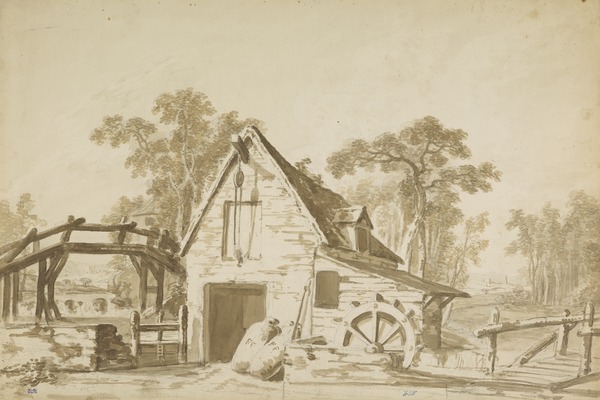 A Watermill and Bridge. Design for a Stage Set by Jacob More | National ...