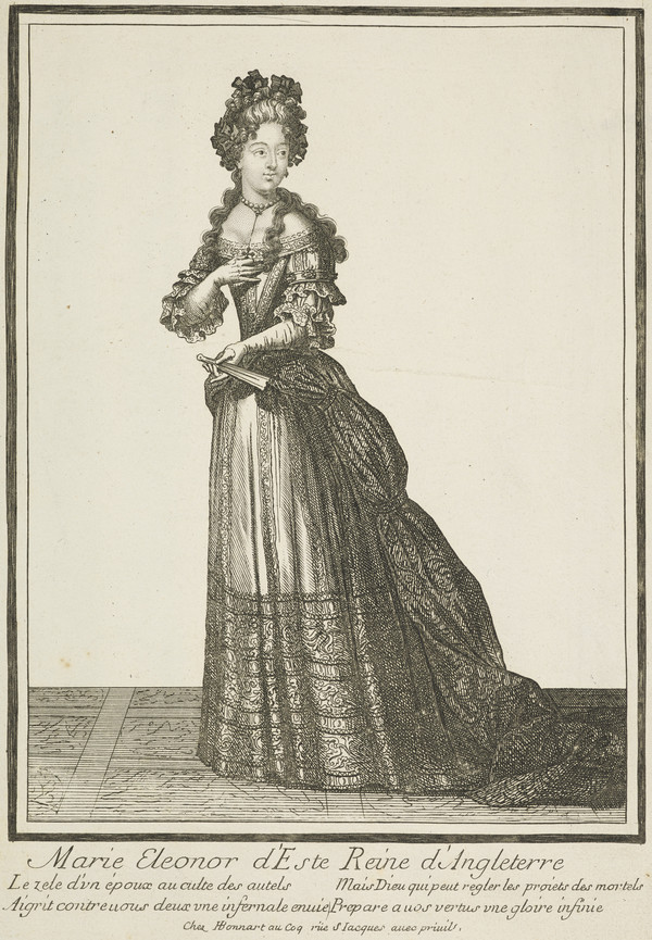Mary of Modena ('Marie Eleanor d'Este'), 1658 - 1718. Consort of James ...