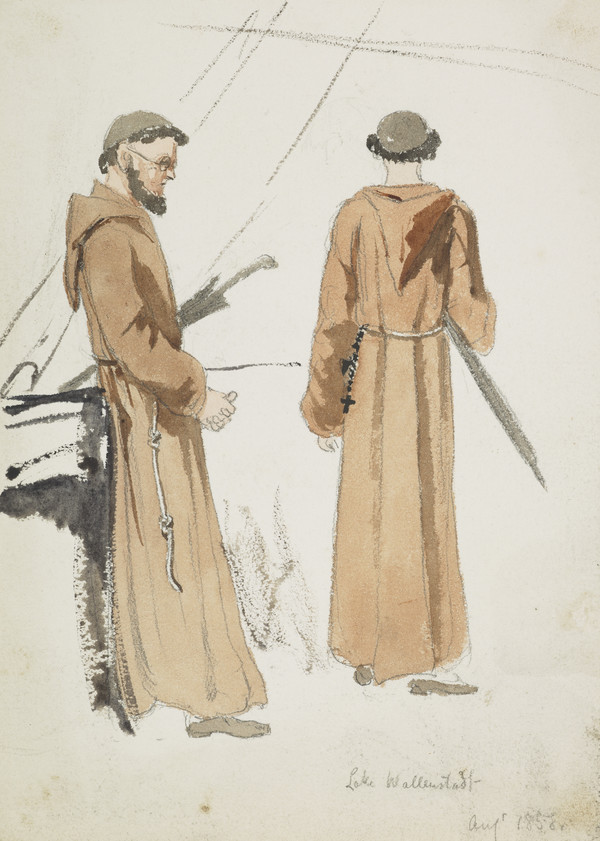 Two Monks on a Boat on Lake Wallenstadt by William Bell Scott ...