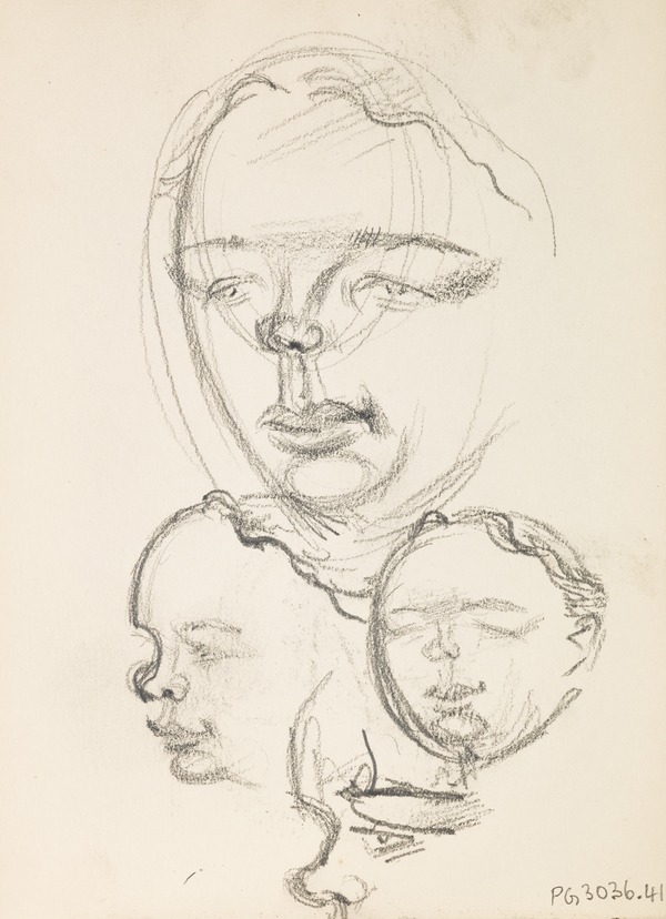 Four preparatory sketches of heads by Emilio Coia | National Galleries ...