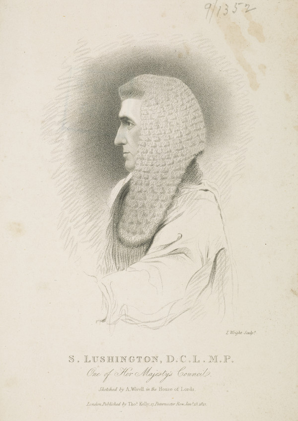 Stephen Lushington, 1782 - 1873. Judge of the Court of Admiralty ...