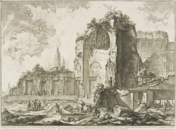 Vedute di Roma: View of the ruins of two Triclinia which belonged to ...