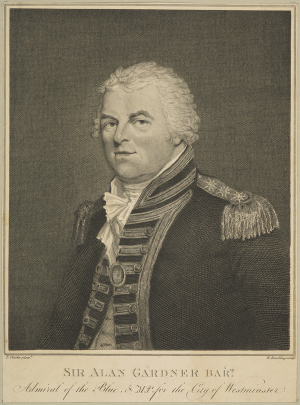 Alan Gardner, 1st Baron Gardner, 1742 - 1809. Admiral and Member of ...