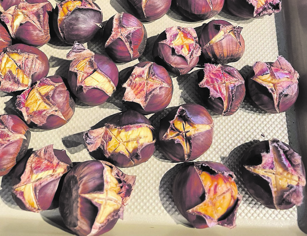 freshly roasted chestnuts