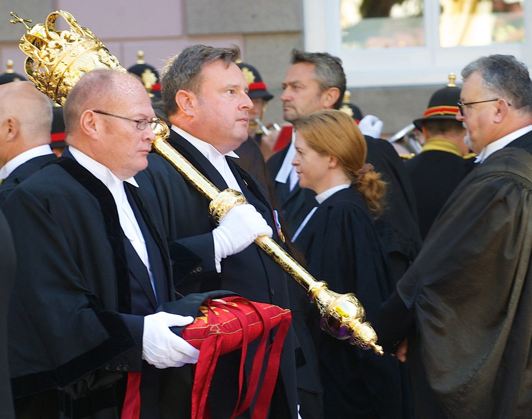 the royal mace is carried into the royal square before the proclamation ...