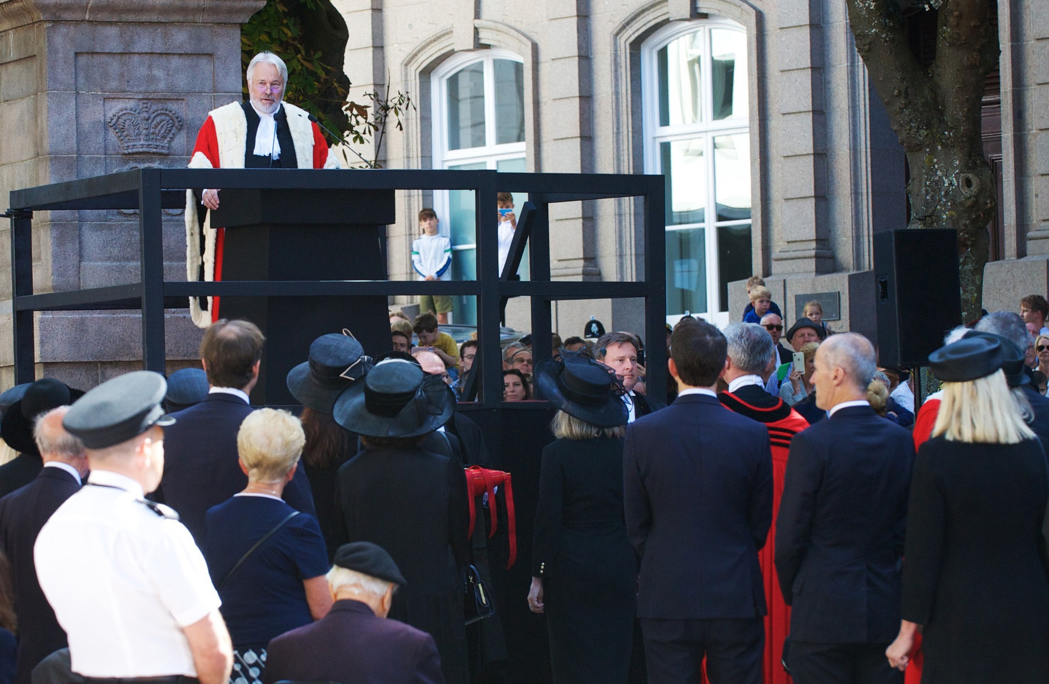 •The Bailiff, Sir Timothy Le Cocq, conducts Jersey’s proclamation ...