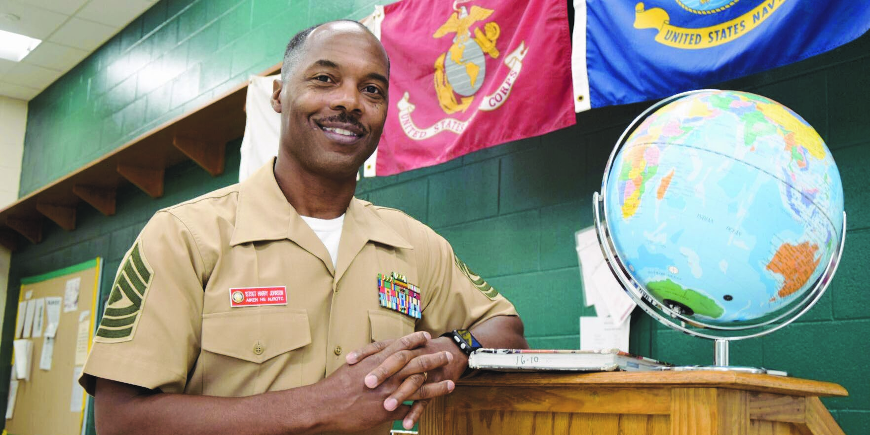 staff photo by bill bengtson marine first sgt harry johnson a johnston ...