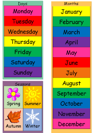 Days of week, months years and seasons - Ourboox