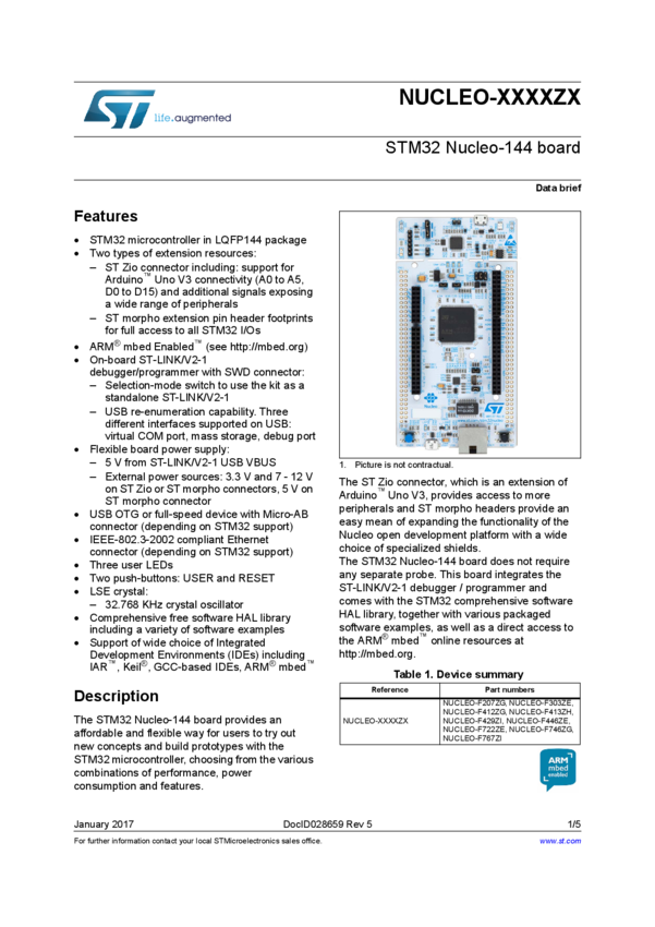 Stm32 Nucleo 144 Development Board With Stm32f429zi Mcu Supports Arduino Nucleo F429zi