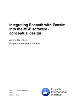 Integrating Ecopath with Ecosim into the MSP software - conceptual design