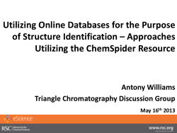 Utilizing Online Databases for the Purpose of Structure Identification ...