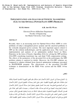 Implementation and Analysis of Genetic Algorithms (GA) to the Optimal ...