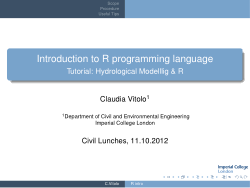 Introduction to R programming language. Tutorial: Hydrological ...