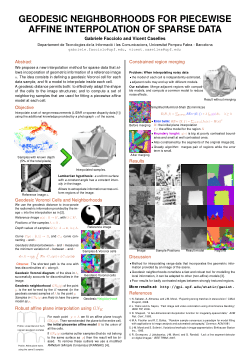Poster ICIP 2009. Geodesic Neighborhoods for piecewise affine interpolation of sparse data