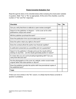 Thesis Converter Checklist