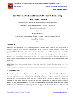 Free Vibration Analysis of Laminated Composite Beams using Finite Element Method (IJERAT JOURNAL ...