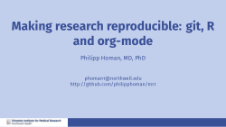 Making research reproducible: git, R, and org-mode
