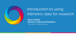 Introduction to using Altmetric data for research