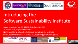 Introduction to the Software Sustainability Institute