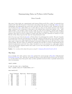 Summarizing Data in Python with Pandas