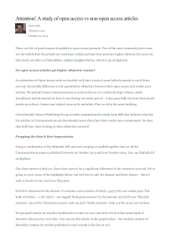 Attention! A study of open access vs non-open access articles