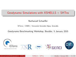 Geodynamo Simulations with XSHELLS + SHTns