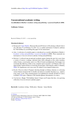 Unconventional academic writing