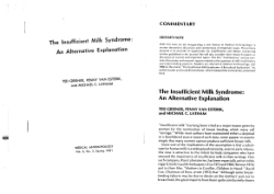 The insufficient milk syndrome: an alternative explanation
