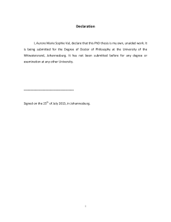 Declaration-Acknowledgements-Abstract-Contents of the PhD thesis