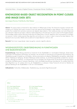Knowledge-based object recognition in Point Clouds and image data sets
