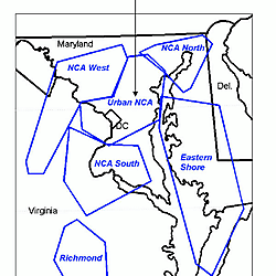 Map of the Urban National Capital Area (NCA) in the United States