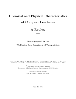 Item - Chemical and Physical Characteristics of Compost Leachate -- A ...