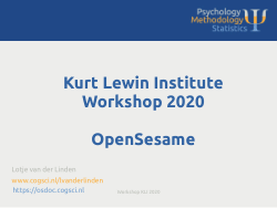 An introduction to experiment building with OpenSesame