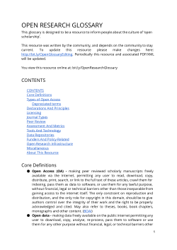 Open Research Glossary