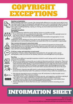 Copyright Dough - Information sheets