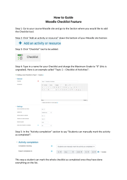 Moodle Checklist Activity - How to Guide
